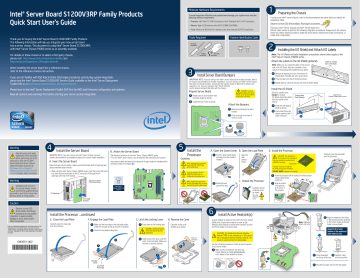 Intel S1200V3RP Quick Start User Manual | Manualzz