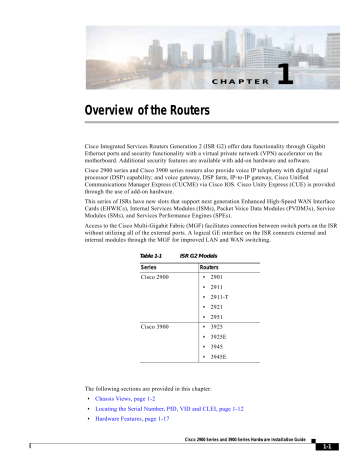 Cisco 2900 2901, 2911, 2921, 2951, 3925 Hardware Installation Guide ...