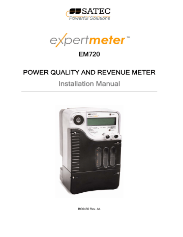 Satec expertmeter EM720 Installation manual | Manualzz