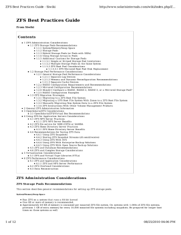 ZFS Storage Pool Best Practices Guide | Manualzz