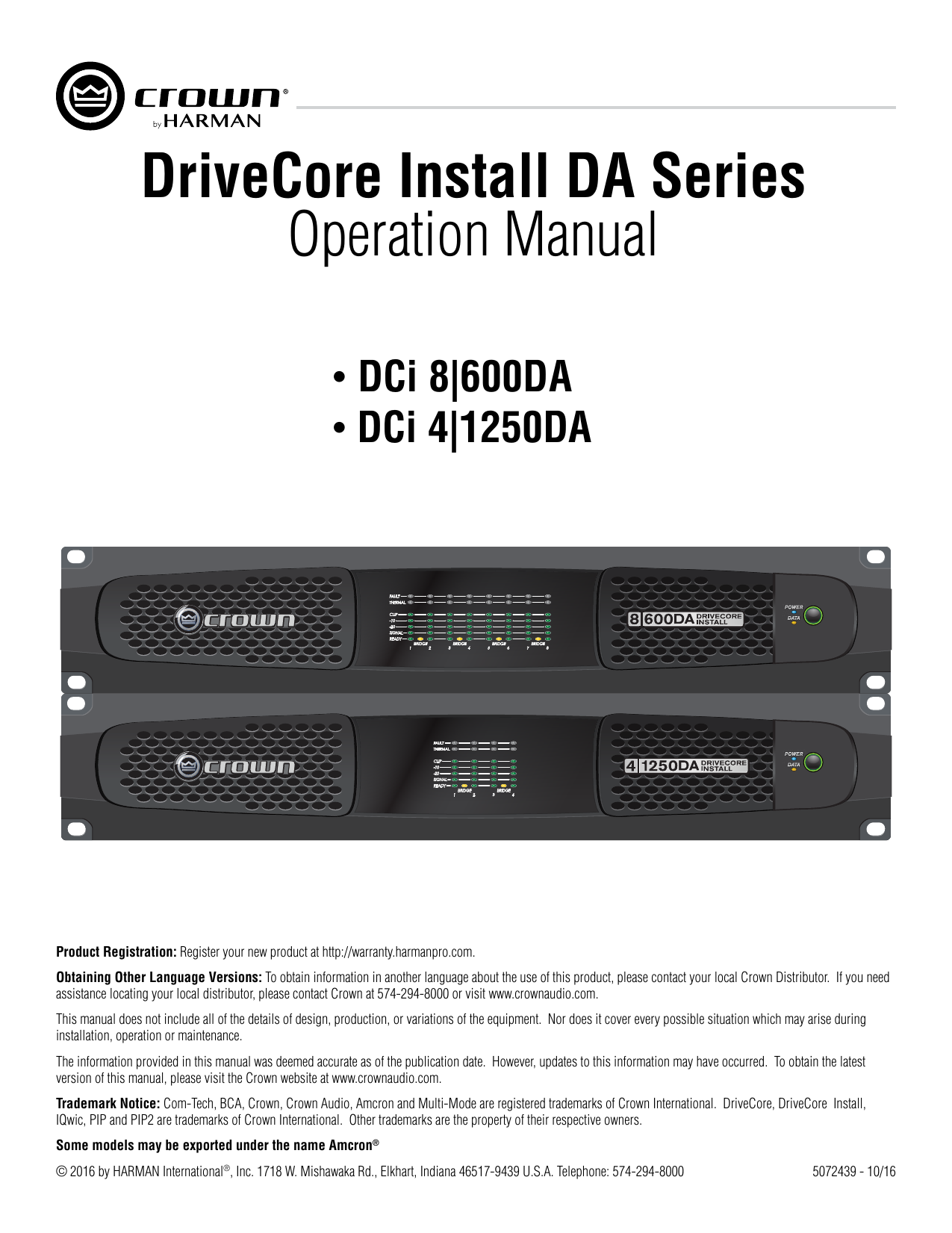 DriveCore Install DA Series Operation Manual | Manualzz