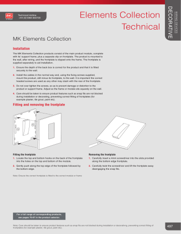 MK Elements Collection Technical Specification | Manualzz