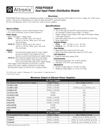 Altronix PDS8CB User manual | Manualzz