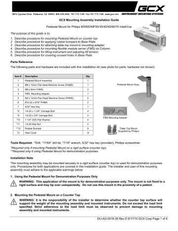 Pedestal Mount Installation Guide | Manualzz