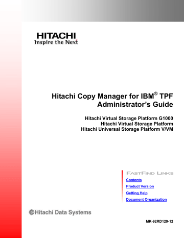 Hitachi Copy Manager for IBM TPF Administrator’s Guide - Virtual ...