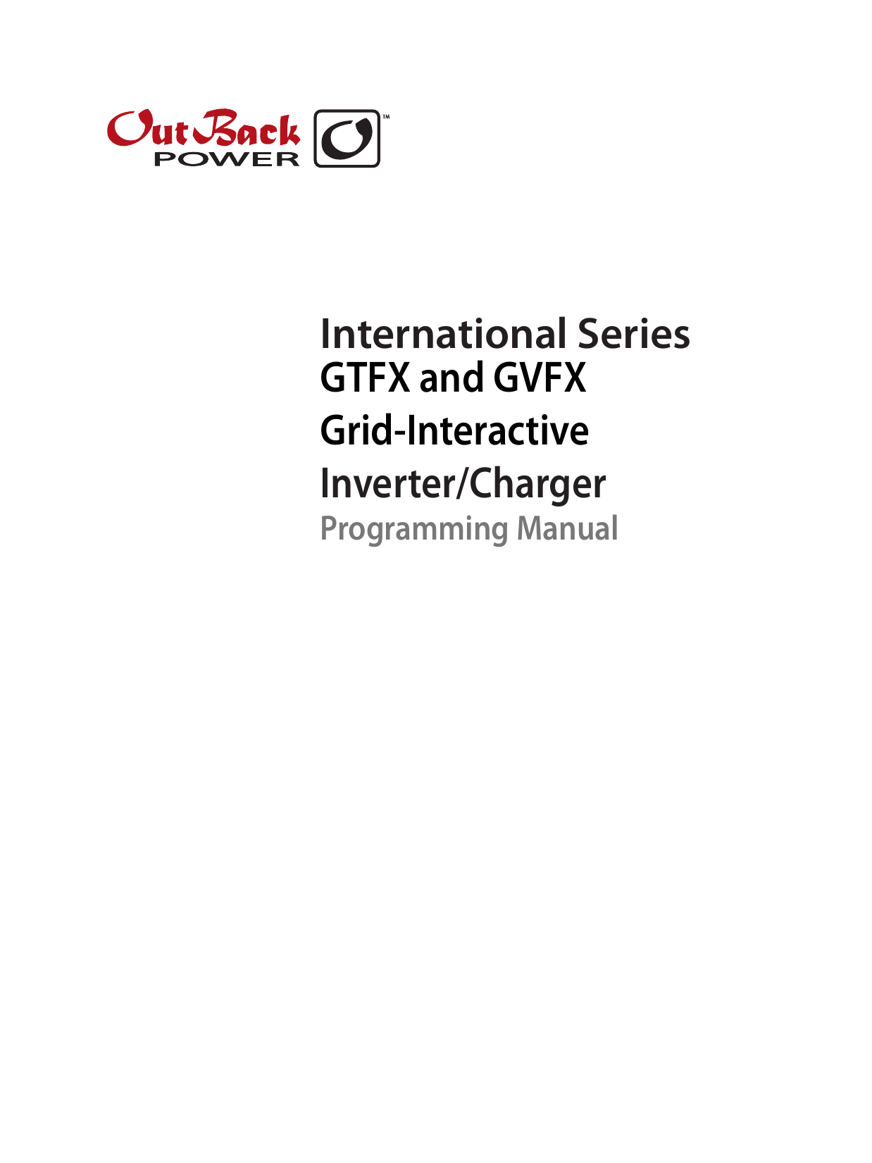 OutBack Power GVFX3024E International Series Grid-Interactive/Off-Grid ...