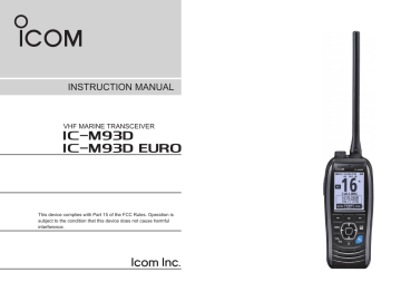 ICOM IC-M93D EURO Instruction manual | Manualzz