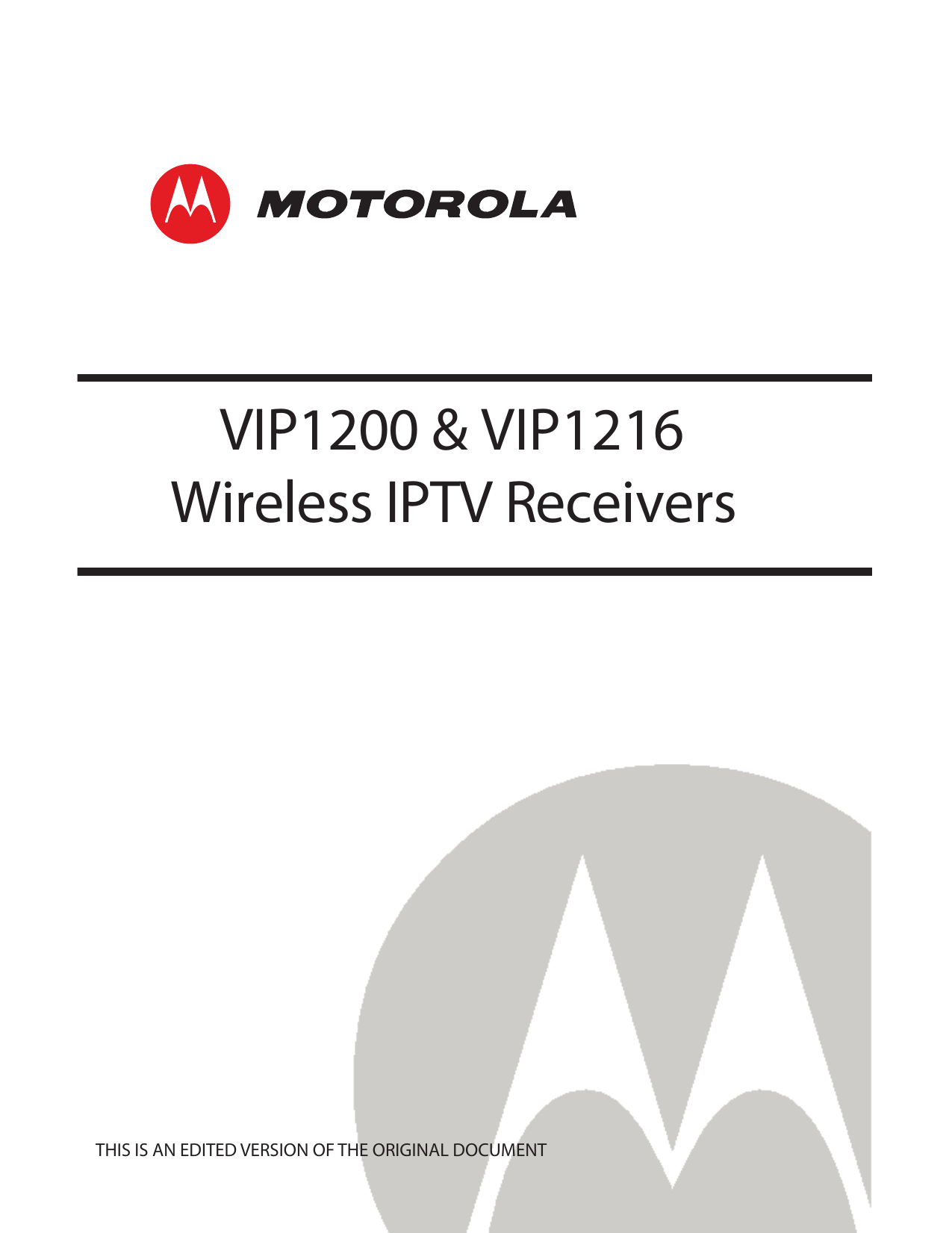 Motorola VIP1200 Installation manual | Manualzz