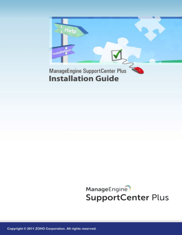 ManageEngine SupportCenter Plus Installation Guide | Manualzz