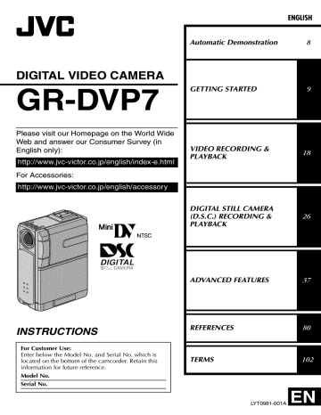JVC GR-DVP7 User Manual | Manualzz