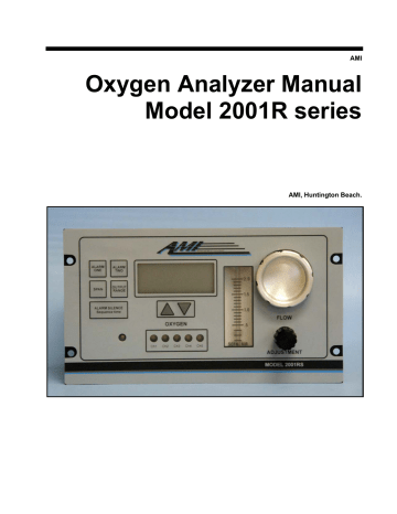 Oxygen Analyzer Manual Model 2001R series | Manualzz