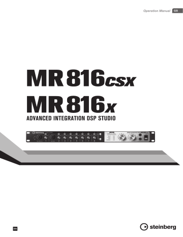 Steinberg MR816 CSX, MR816 X Operation Manual | Manualzz