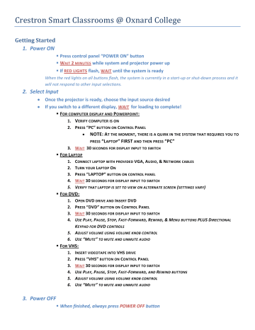 Crestron Smart Classroom User Guide | Manualzz