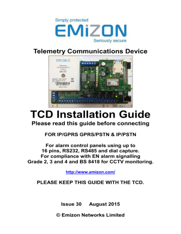 Emizon TCD Installation Guide | Manualzz