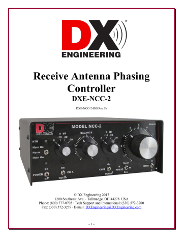 DX Engineering DXE-NCC-2 manual | Manualzz