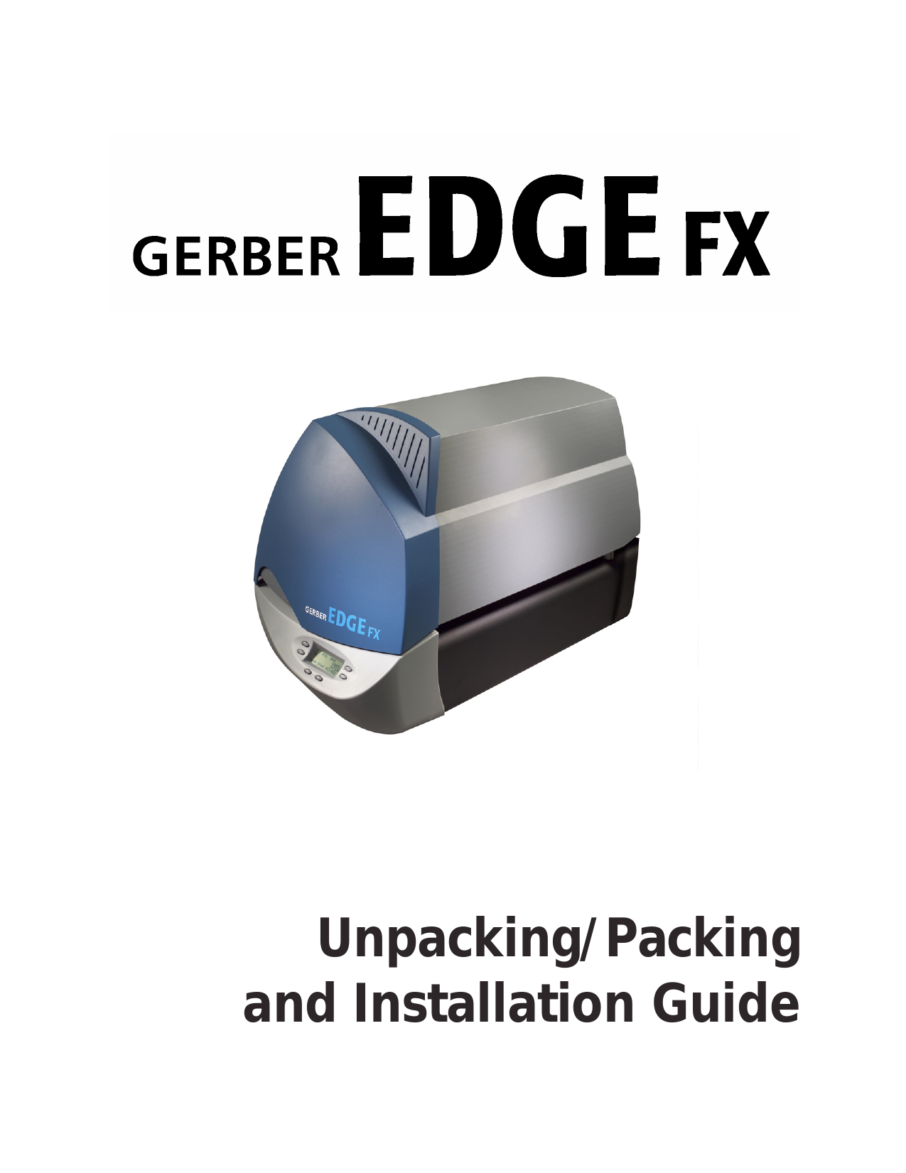 Gerber EDGE FX Installation manual | Manualzz