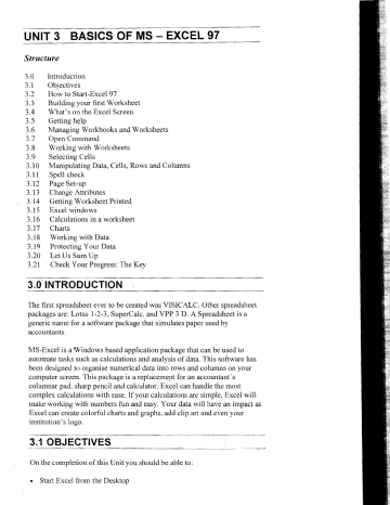 Microsoft Excel 97 User Manual | Manualzz