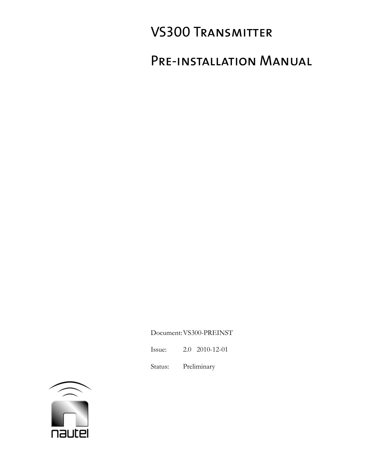 Nautel VS300 Preinstallation Manual | Manualzz