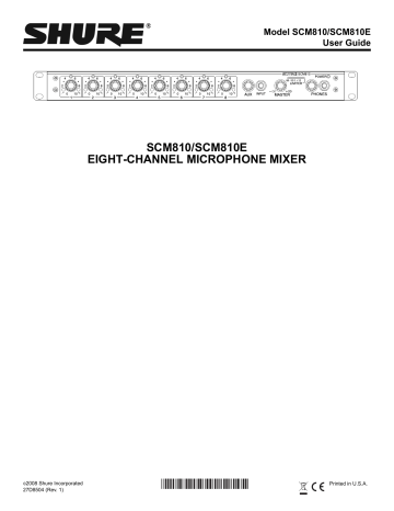 Shure SCM810, SCM810E Microphone Mixer User Guide | Manualzz