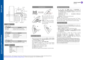 Alcatel-Lucent 8001 DeskPhone Quick Guide | Manualzz