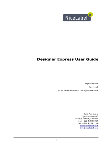 NiceLabel 6 Designer Express User Guide | Manualzz