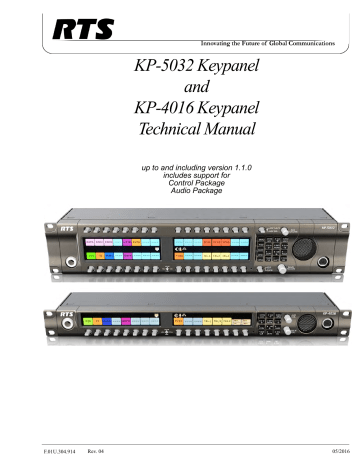 RTS Keypanel KP-5032, KP-4016 Technical Manual - Download | Manualzz