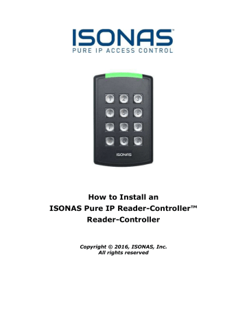ISONAS Pure IP Reader-Controller Installation and Wiring Guide | Manualzz