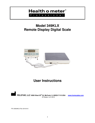 Health o meter 349KLX User Instructions | Manualzz