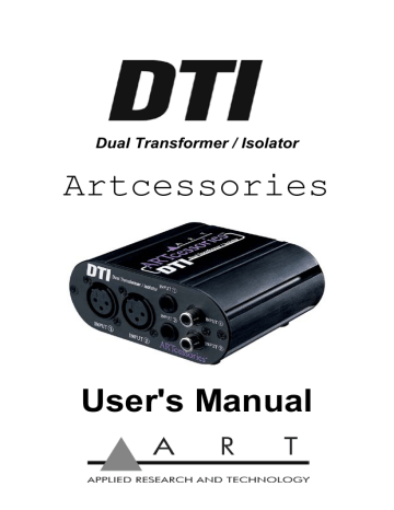 Dual Transformer/Isolator DTI User's Manual | Manualzz