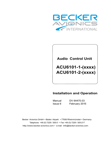 Becker DVCS6100 Digital Voice Communication System manual | Manualzz