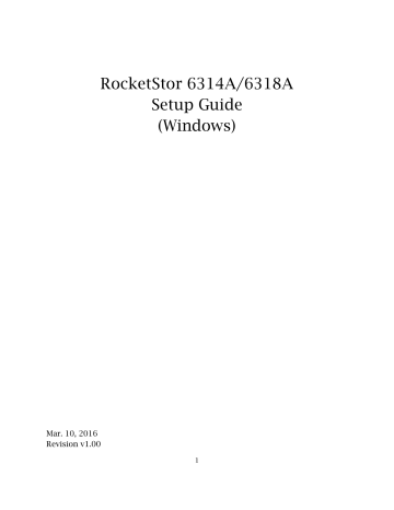 Highpoint RocketStor 6314A Tower RAID Enclosure User guide | Manualzz