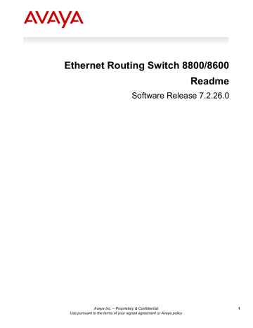 Avaya Ethernet Routing Switch 8800, 8600 Readme | Manualzz