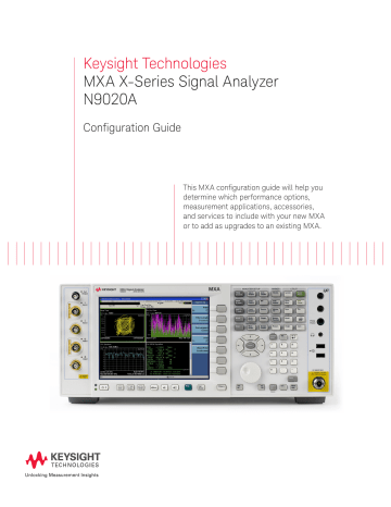 Keysight Technologies MXA X-Series N9020A Configuration Guide | Manualzz