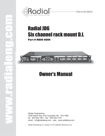 Radial JD6 Owner's Manual | Manualzz