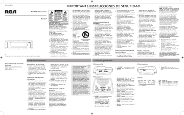 Manual de usuario RCA RC107 | Manualzz