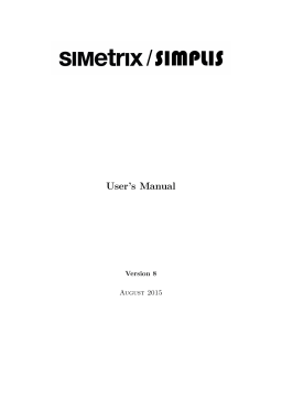SIMETRIX SIMetrix - User's manual