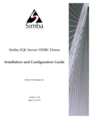 Simba SQL Server ODBC Driver Installation and Configuration Guide ...