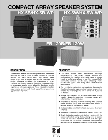 TOA HX-5 Specifications | Manualzz