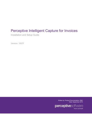 Perceptive Intelligent Capture Invoices Installation and Setup Guide ...