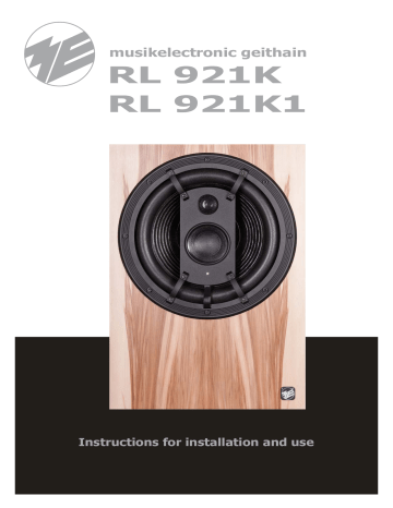 musikelectronic geithain RL 921K RL 921K1 Instructions | Manualzz