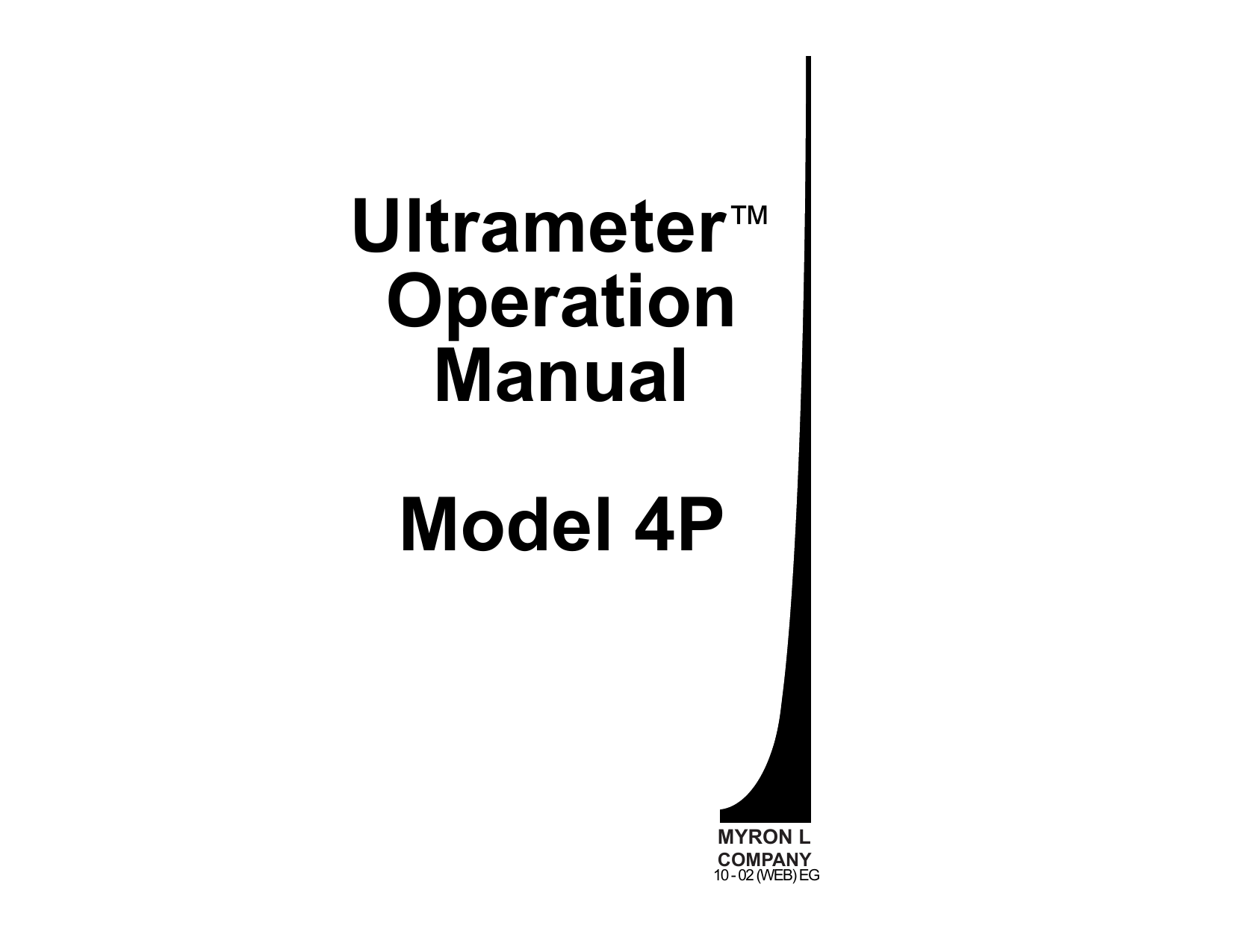 MYRON L ULTRAMETER 4P Operation Manual | Manualzz