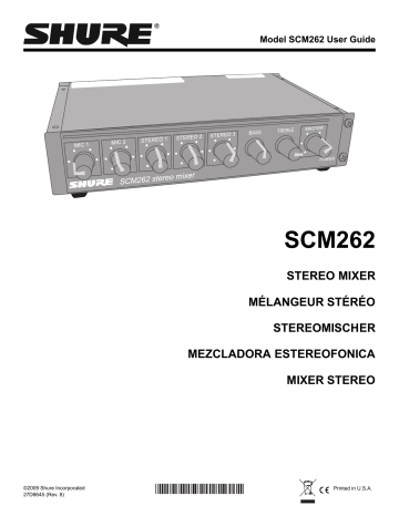 Shure SCM262 Stereo Mixer User Guide | Manualzz
