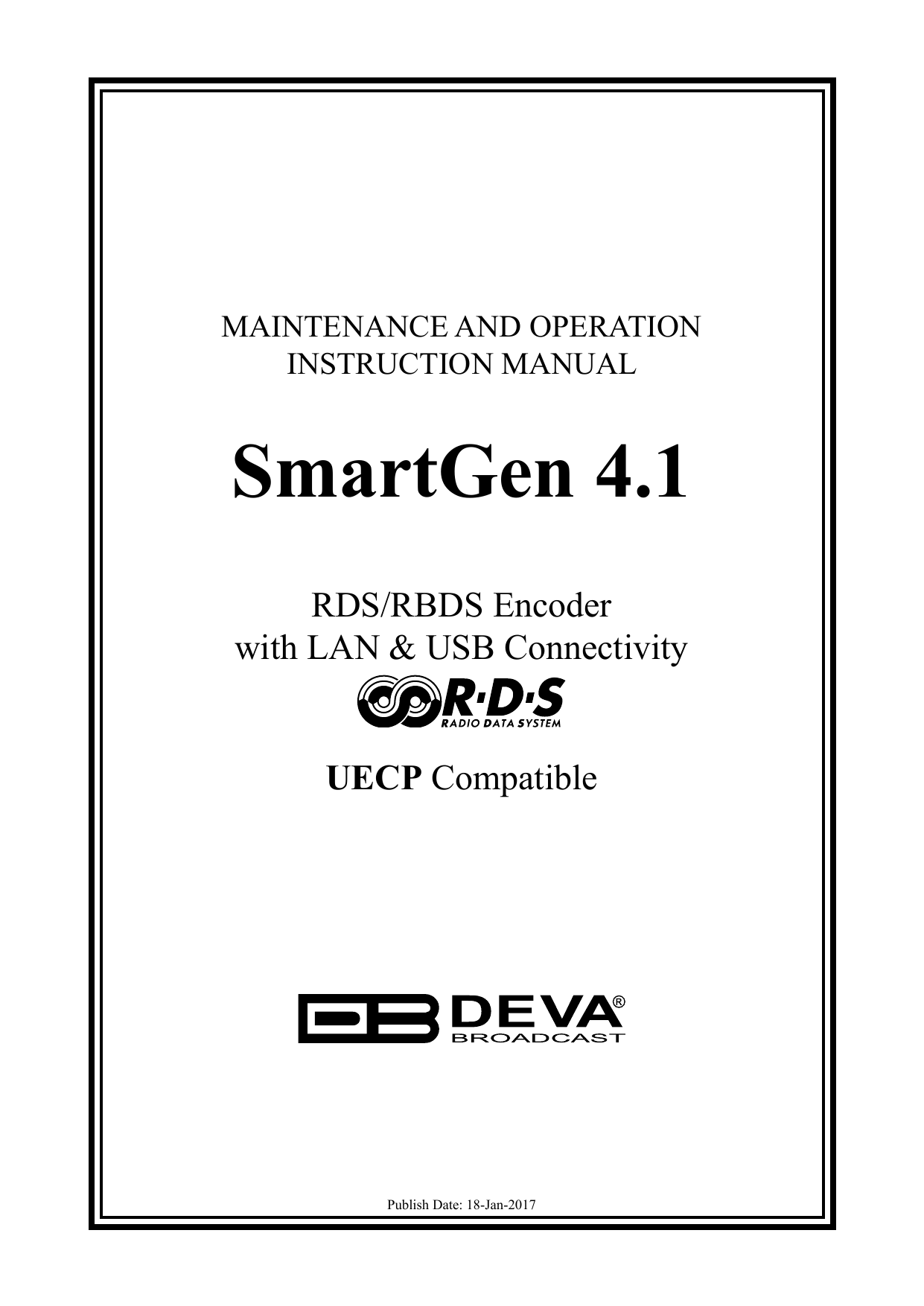 DEVA Broadcast SmartGen Mini Maintenance And Operation Instruction Manual | Manualzz