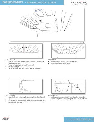 DANOPANEL Installation Guide - ceiling panel DANOPANEL | Manualzz