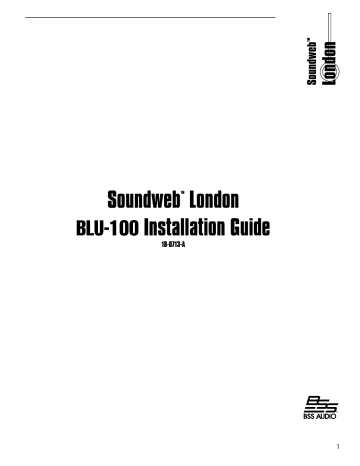 Soundweb BLU 100 Installation Guide | Manualzz