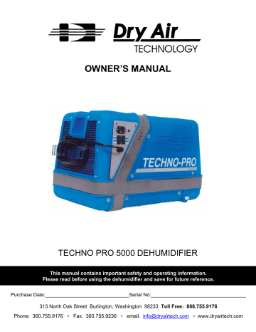 Dry Air TECHNO PRO 5000 Owner's Manual | Manualzz