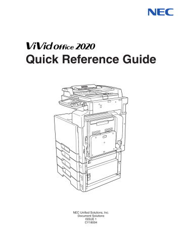 NEC ViVid Office 2020 Quick Reference Manual | Manualzz