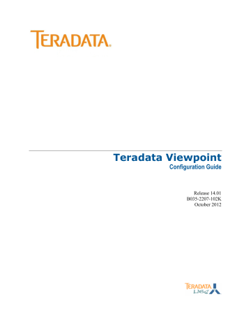 Teradata Viewpoint Configuration Guide, Release 14.01 | Manualzz