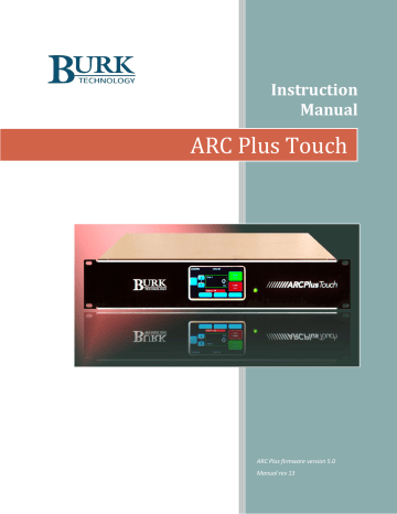 Burk Technology ARC Plus Touch User Guide | Manualzz