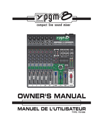 Yorkville PGM 8 Audio Mixer Owner's Manual | Manualzz